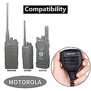 TIDRADIO Speaker Mic PTT Radio Mic Shoulder Microphone Compatible for Motorola Radios BPR40 CP200 CP200D CP185 CP110 CLS1410 CLS1110 PR400 RDU4100 RDU2080D Walkie Talkie