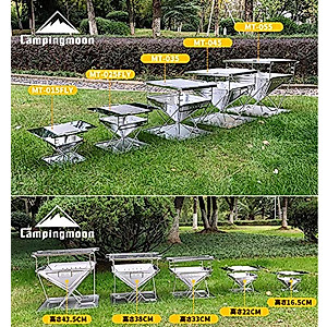 Campingmoon BBQ Grill Fire Pit Foldable Stainless Steel - Extra Large MT-055