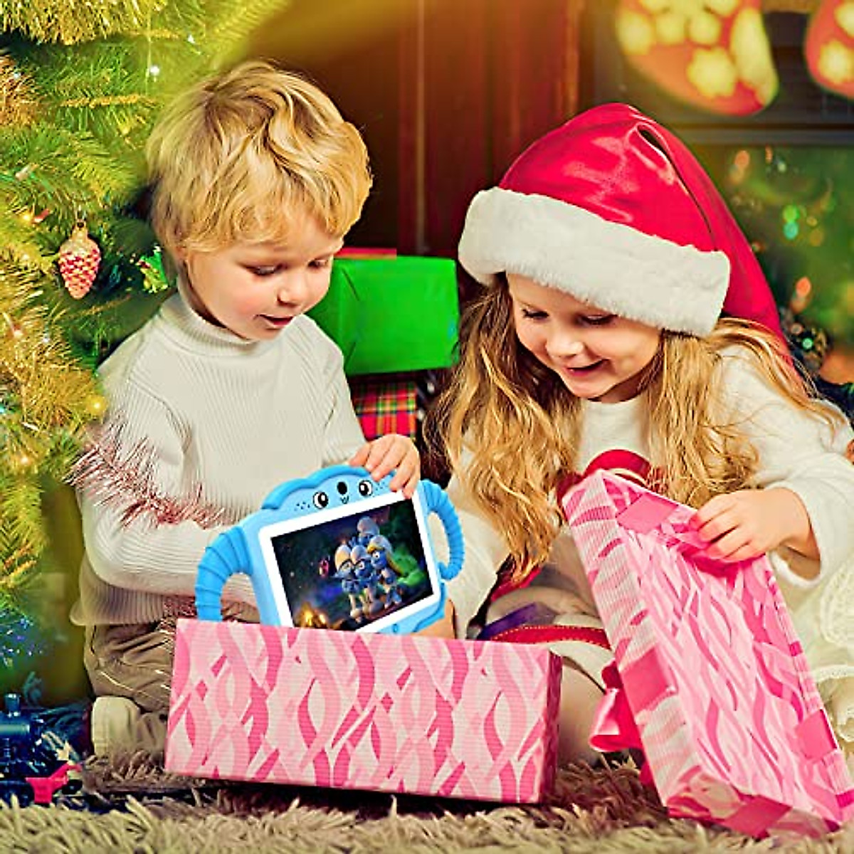 Kids Tablet 7 inch Tablet for Kids Toddlers 64GB Toddler Tablet with Case WiFi Dual Camera, Kids Android Learning Tablet Kids Software Installed Parental Control for Boys Girls YouTube Netflix