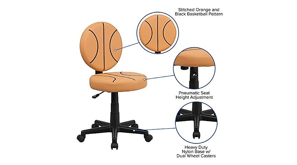 BizChair Basketball Swivel Chair - Perfect for Young Fans