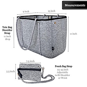 Large Neoprene Tote Bag for Women – Pole Tribe‘s Lightweight Tote Neoprene Beach Bag, Travel Tote, Pool or Office Bag. Large - 6 gallon Size (Badger)