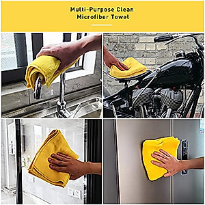 ECOREPUBLIC Extra Thick Microfiber Cleaning Cloth, 2 Pack, 16''x16'', Car Drying Towel for Cars Wash,Glass, Window, Microfiber Towels for Household, Ultra-Soft Plush Yellow