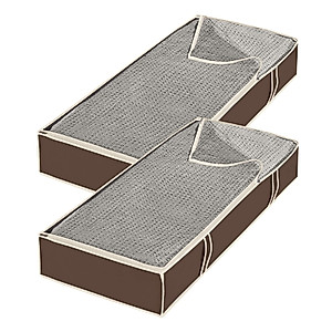 Whitmor Zippered Underbed Bags Java Set of 2 Pieces