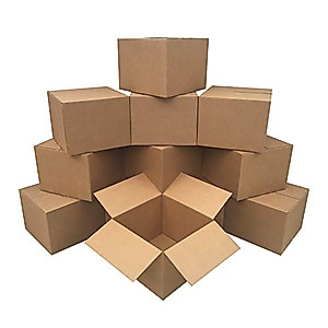 Amazon Basics Cardboard Moving Boxes, 12 Pack, Large, Brown, 20" x 20" x 15"