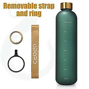 Opard 27oz/32oz Motivational Water Bottle with Time Marker to Drink, Reusable Plastic Bottle with BPA Free Tritan for Gym and Sports