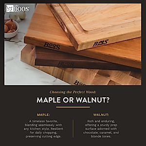 John Boos Block BBQBD Reversible Maple Wood Edge Grain BBQ Cutting Board with Juice Groove, 18 Inches x 12 Inches x 1.5 Inches