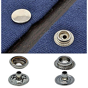 Snap Fasteners，HKOO Snap Fasteners 100% Stainless Steel Boat Marine Canvas Upholstery Snaps Cap - Socket - Stud - Eyelet All Four Parts，15mm Cap (80 Pieces) (5/8＂Stainless Steel)