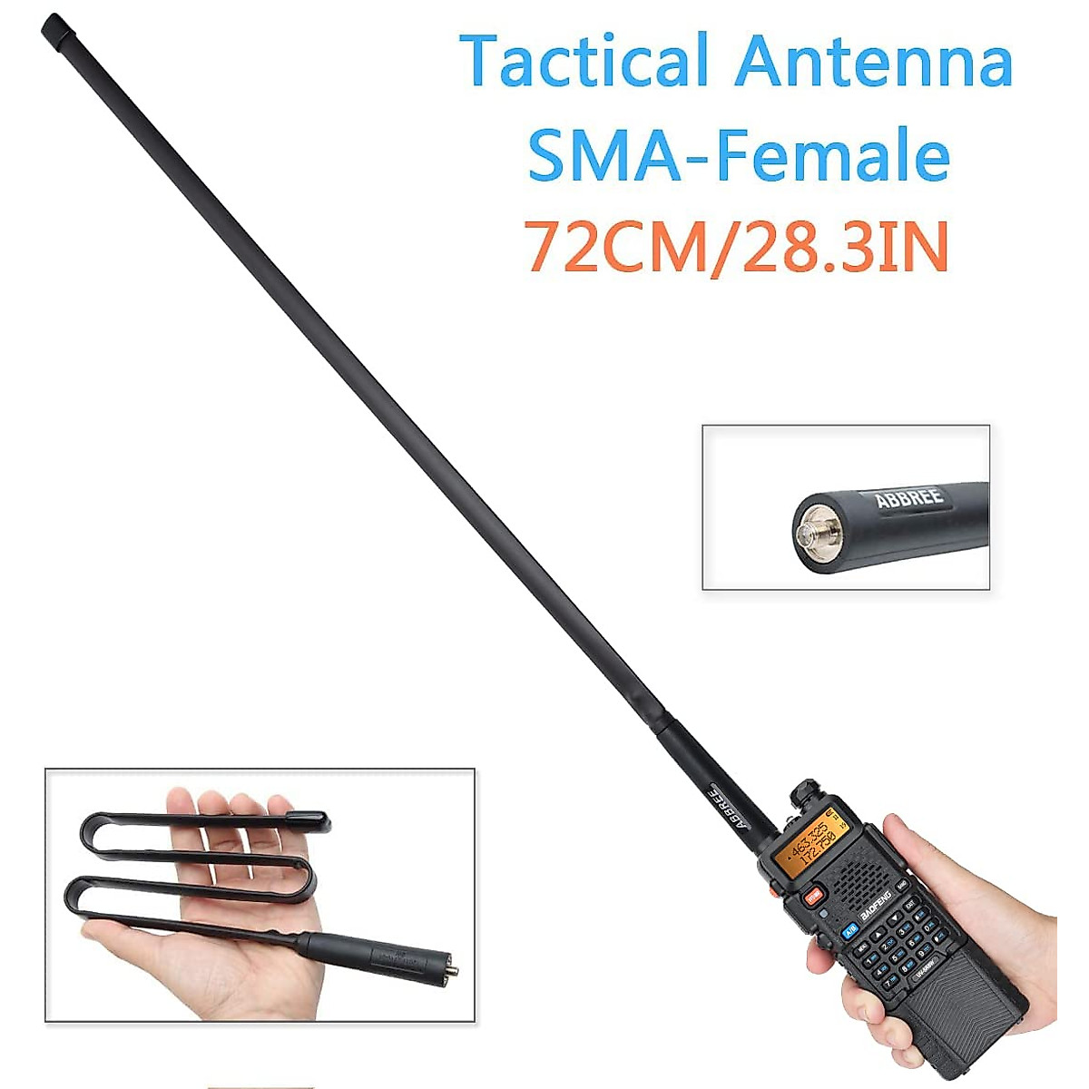 2 Pack BaoFeng UV-5R 8W High Power Tri-Power 1W/4W/8W Portable Dual Band Two-Way Radio 3800mAh Battery & ABBREE Tactical Antenna (2pcs 5R8W+28.3")…