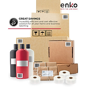 enKo 1.5 x 1 Inch Direct Thermal Labels (6 Rolls, 3120 Labels) Adhesive 1-1/2 x 1 Labels (1 in Core) Use as Barcode Labels, Address & Book Spine Labels - Compatible with Zebra Rollo Label Printer