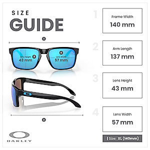 Oakley Holbrook OO9102 9102F5 57MM Polished Black/Prizm Sapphire Square Sunglasses For Men + BUNDLE Accessory Leash Kit+ BUNDLE with Designer iWear Eyewear Kit