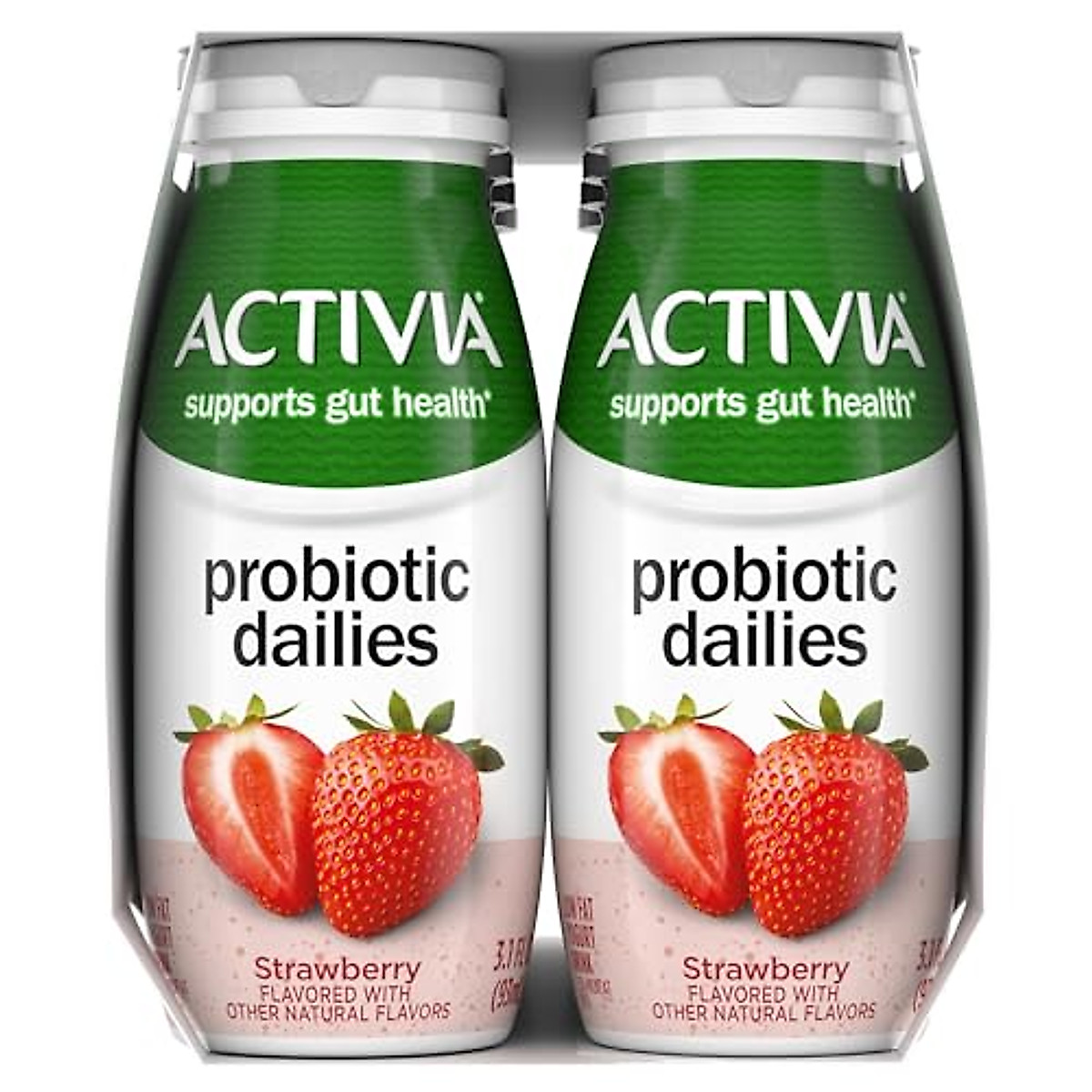 Activia Probiotic Dailies Strawberry Lowfat Yogurt Drinks, Delicious Daily Probiotic Yogurt Smoothie Drinks to Help Support Gut Health, 8 Ct, 3.1 FL OZ