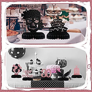 8 Pack Rip 20s Birthday Party Decorations 30th Birthday Decoration Death to My Twenties Honeycomb Centerpieces Gothic Table Centerpieces Black Rose Gold Funeral 30th Birthday Party Supplies Men Women