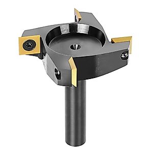 SpeTool CNC Spoilboard Surfacing Router Bit 1/2" Shank 2-1/2" Cutting Diameter,4 Wings Coated Carbide Insert Slab Flatting Router Planer Bit Wood Planing Bit Woodworking Tools