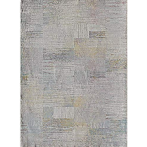 CosmoLiving by Cosmopolitan Melyna MA15A Revere Pewter Contemporary Abstract Area Rug, 8'0"X10'0"