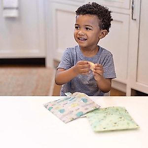 Bumkins Sandwich Bag / Snack Bag, Reusable Fabric, Washable, Food Safe, BPA Free, 7x7 - Cactus & Llama (2-Pack)