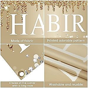 Gold White Happy Birthday Banner Decorations for Women Girls, Gold Glitter Birthday Yard Banner Sign Party Supplies, 16th 18th 21st 30th 40th 50th 60th Birthday Theme Decor for Outdoor Indoor