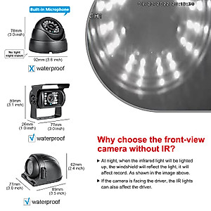 VSSTECH Mobile DVR System 4 Channel 1080P H.265 512 GB AHD Vehicle Car DVR Video Recorder Loop Record with IR Night Vision Waterproof Front Side Rear Camera 7 inch VGA Monitor for Truck Bus Camper Van