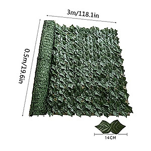 POPG Expandable Faux Fence Artificial Ivy Leaf Fence Mesh Screen Fencing Panels for Outdoor Garden Porch Patio Yard Balcony Decor, Artificial Hedges