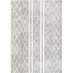 nuLOOM Sarina Tribal Diamonds Area Rug, 8x10, Grey