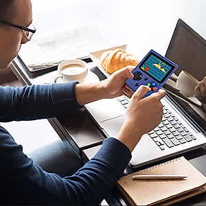 SCCAGIFT 500 Classic Games Handheld Games Console Electronic Memory Game for Kids Adults, Can Play on TV Games (Blue)