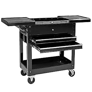 Torin Service Utility Tool Cabinet Cart 350 LBs 2 Drawer Slide Top, Black, ATC310B