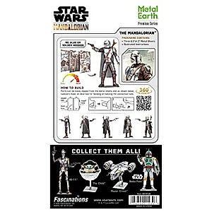 Metal Earth Fascinations Premium Series Star Wars The Mandalorian 3D Metal Model Kit Bundle with Tweezers