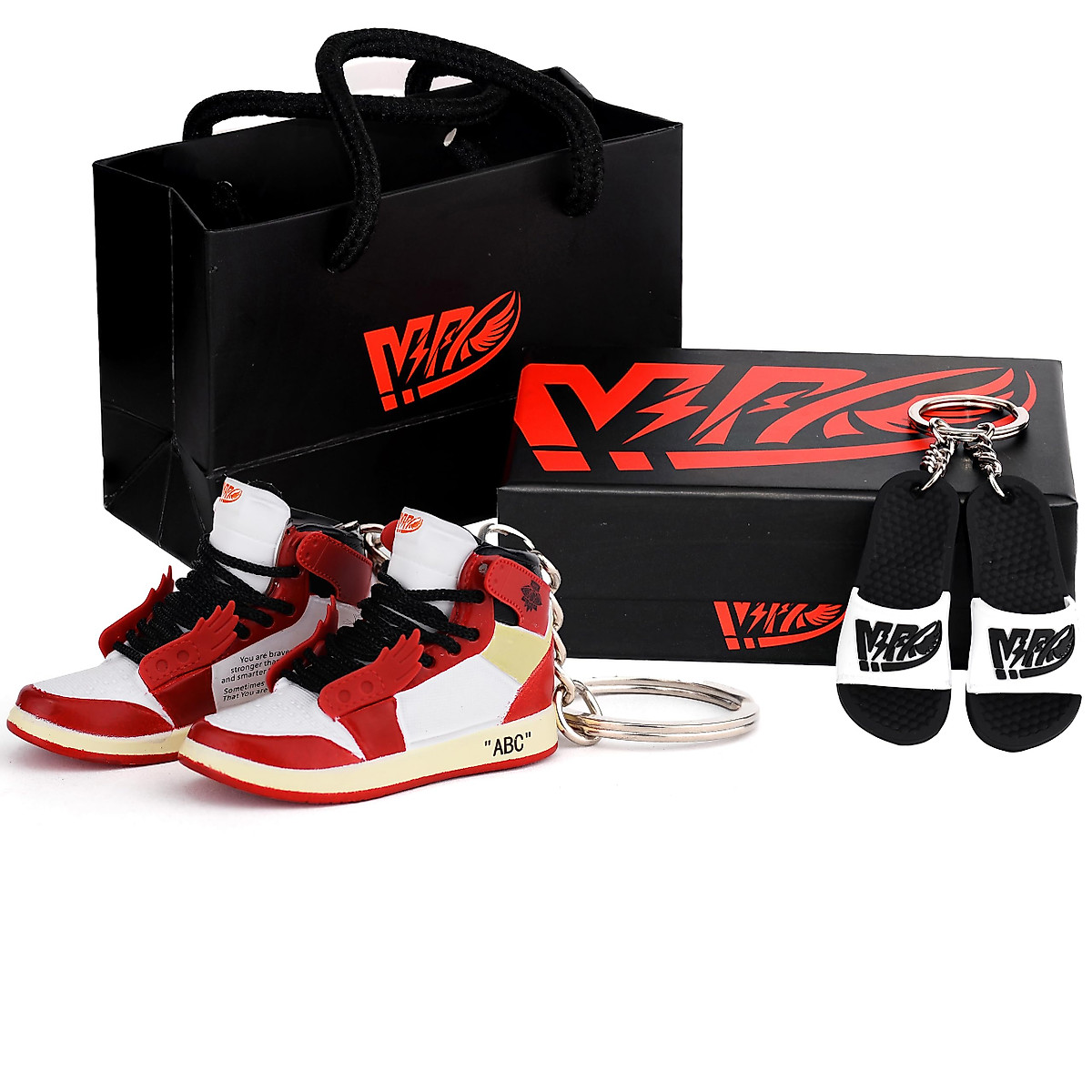 MPK Mini Sneaker Keychain - 3D Basketball Keychain Accessories for Men, Women,graduation gifts,inspirational gifts (Red-3)