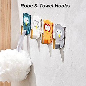 ESPETIO Hooks for Hanging, Wall Hooks for Keys Towels Purses Hats Caps Scarves, Decorative Hook for Bathroom Door Kitchen Shower Room Office Desktop Organizer - 4PCS(Grey Blue)