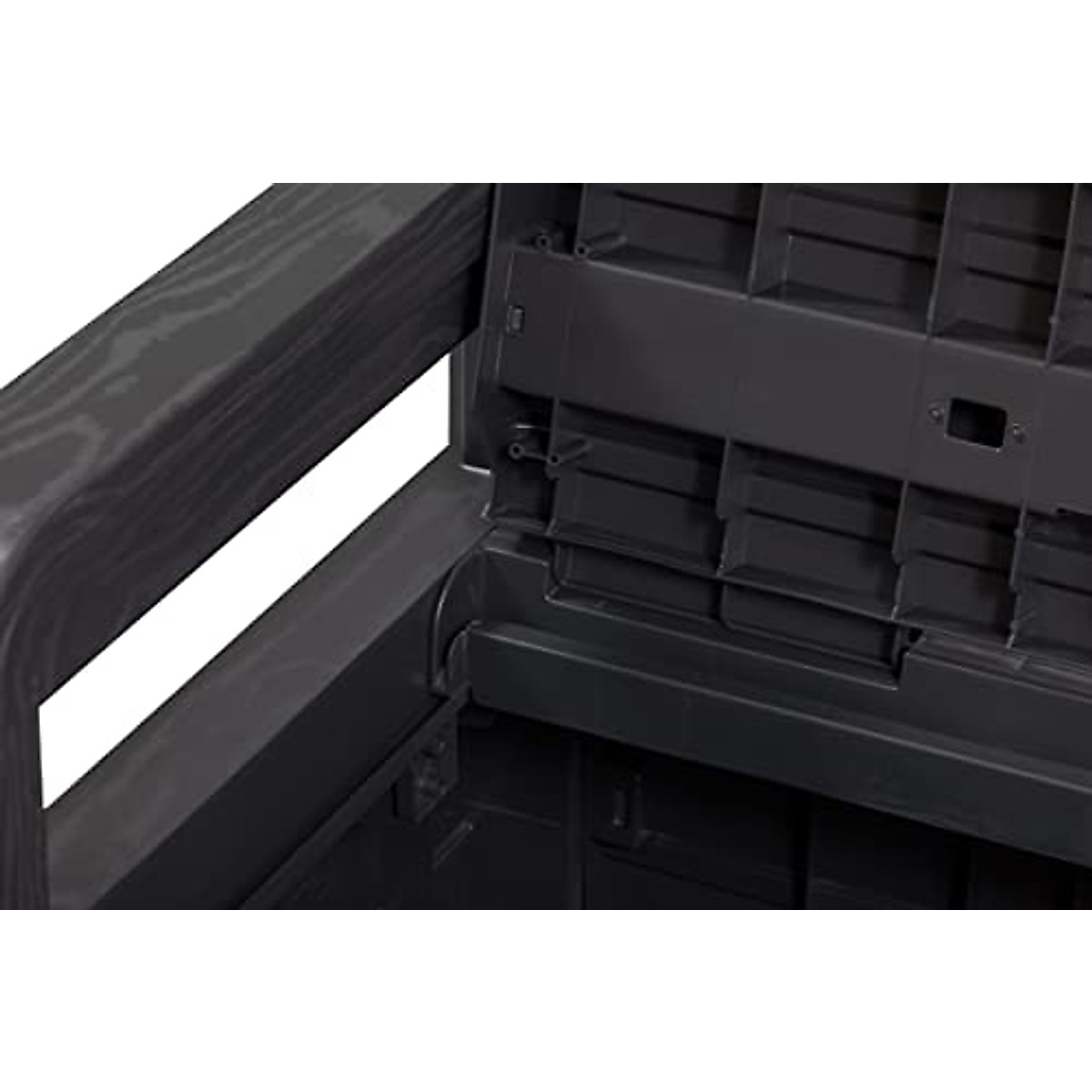 TOOMAX Foreverspring Chest with 2 Person Seat 270L, Wood Effect Plastic, Dim. cm 132,5x58x89, Art. 599, Anthracite