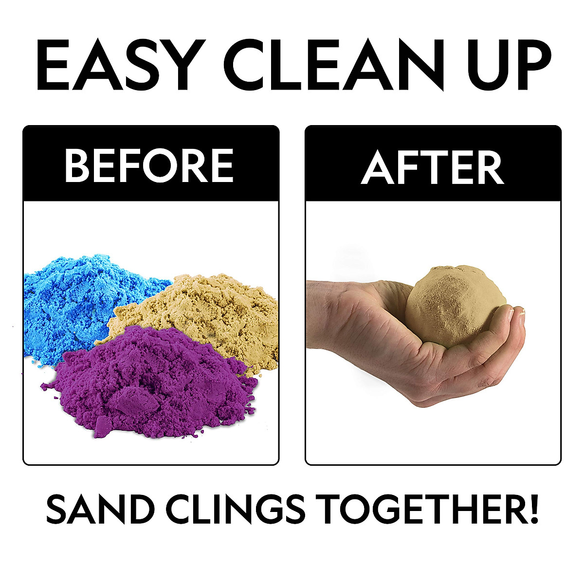 National Geographic 6 Lb. Moon Sand Combo Pack - 2 Lbs. Each of Blue, Purple and Natural Play Sand with Castle Molds - A Fun No Mess Sensory Activity, Kids Fake Sand Play Set (Amazon Exclusive)