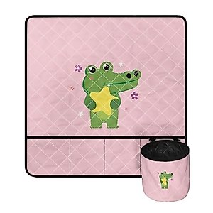 Kathyboom Crocodile Sewing Machine Pad with Pockets for Table Reduce Vibration Movement Noise, Soft Non Slip Sewing Machine Mats