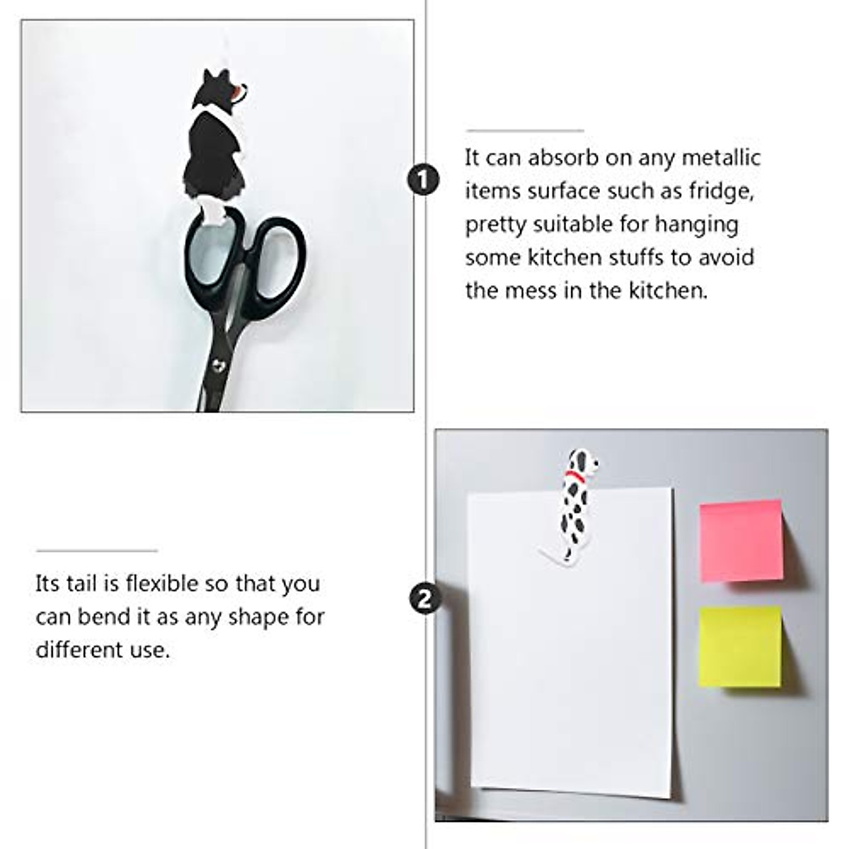 Baluue 2pcs Magnetic Hooks Cartoon Animals Fridge Magnets Wall Hook Coat Hat Hook for Hanging Towels and More (P3+P4)