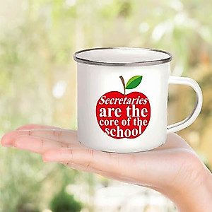 Funny Gift - Secretary Appreciation Gift, A Gift For Secretaries - Core Of The School, Quote On 12oz Enamel Silver Mug