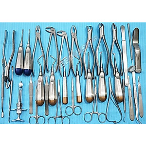 New German Stainless 74 PCS Oral Dental Extraction EXTRACTING Elevators Forceps