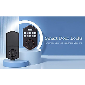 Fingerprint Door Lock - Keyless Entry Door Lock with Keypad - Electronic Deadbolt Keyed Entry - Front Door Lock - Combination Door Lock - Easy Installation - Satin Nickel (Handle Style)