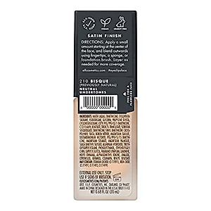 e.l.f. Flawless Finish Foundation, Improves Uneven Skin Tone, Lightweight, Medium Coverage & Semi-Matte, Vegan & Cruelty-Free, Bisque, 0.68 Fl Oz