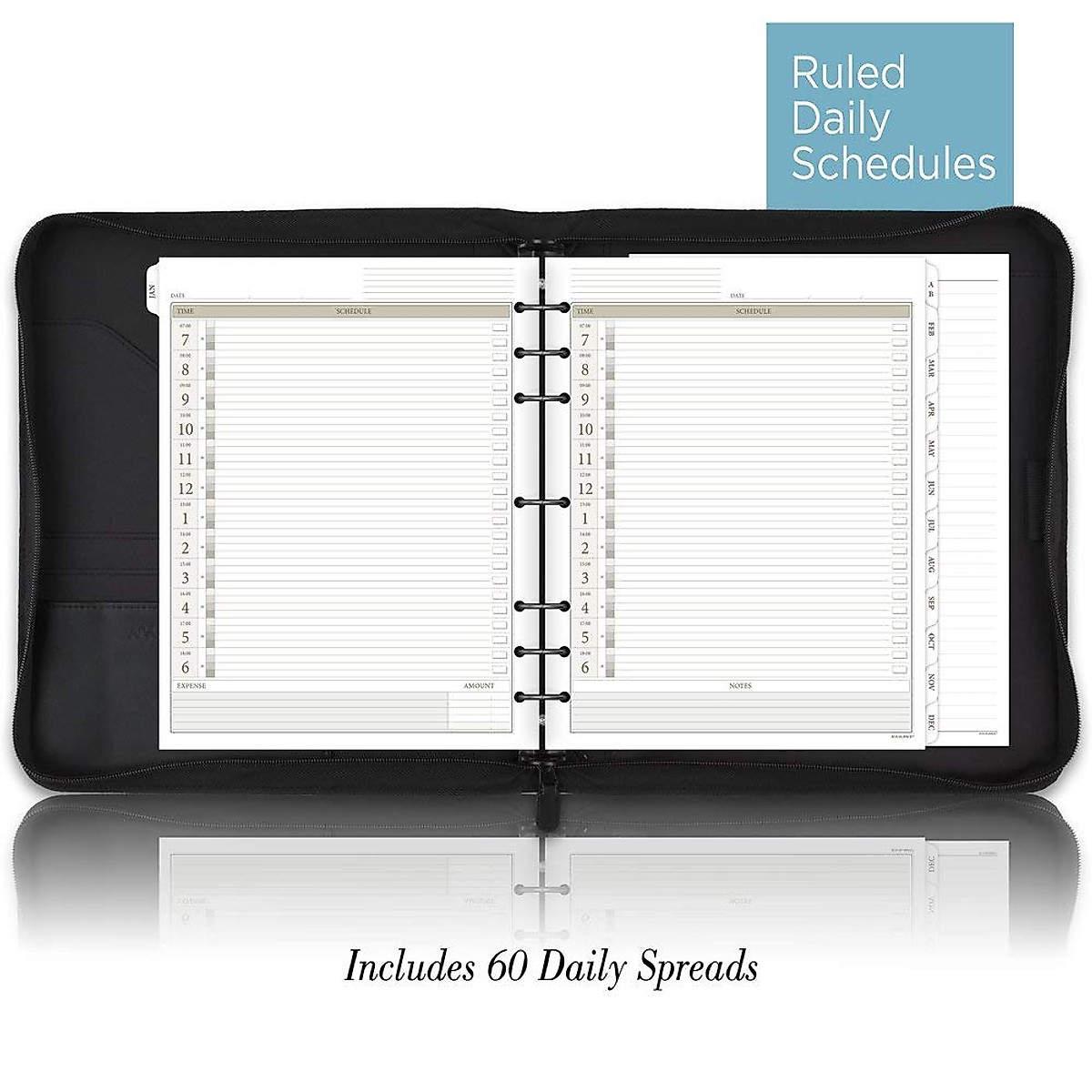 AT-A-GLANCE Genuine Leather Undated Starter Set, Folio Size, Black (038-0540-05)