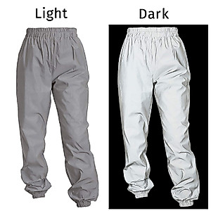 HDE Reflective Joggers Pants for Women High Visibility Jogger Windbreaker Pant Gray - S
