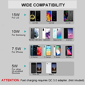 Wireless Charger for Car iPhone Wireless Charger Fast Charging 15W Qi Car Wireless Charging Pad Phone Charger Dashboard Car Wireless Charger for iPhone, Samsung, Android Cell Phones