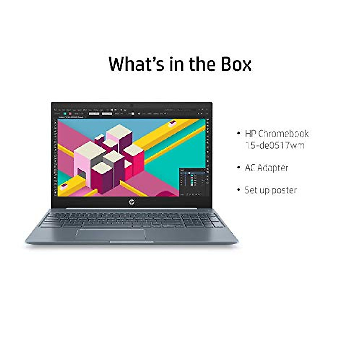 HP Chromebook 15.6" Full HD 1920 x 1080 Touchscreen Intel Core i3-8130U Intel UHD Graphics 620 4GB SDRAM 128GB eMMC Audio by B&O Ceramic White/Cloud Blue Backlit Keyboard Chrome OS (Renewed)