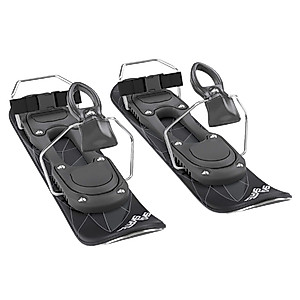 Skiskates - Short Mini Ski Skates for Snow | Skating Skis Snowblades Skiboards | Ice Skates for Snow | Shortest Skis Ever (Black | for Ski Boots)