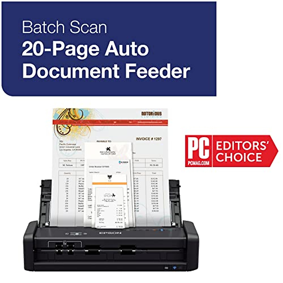 Epson WorkForce ES-300W Wireless Portable Scanner – Fast & Versatile