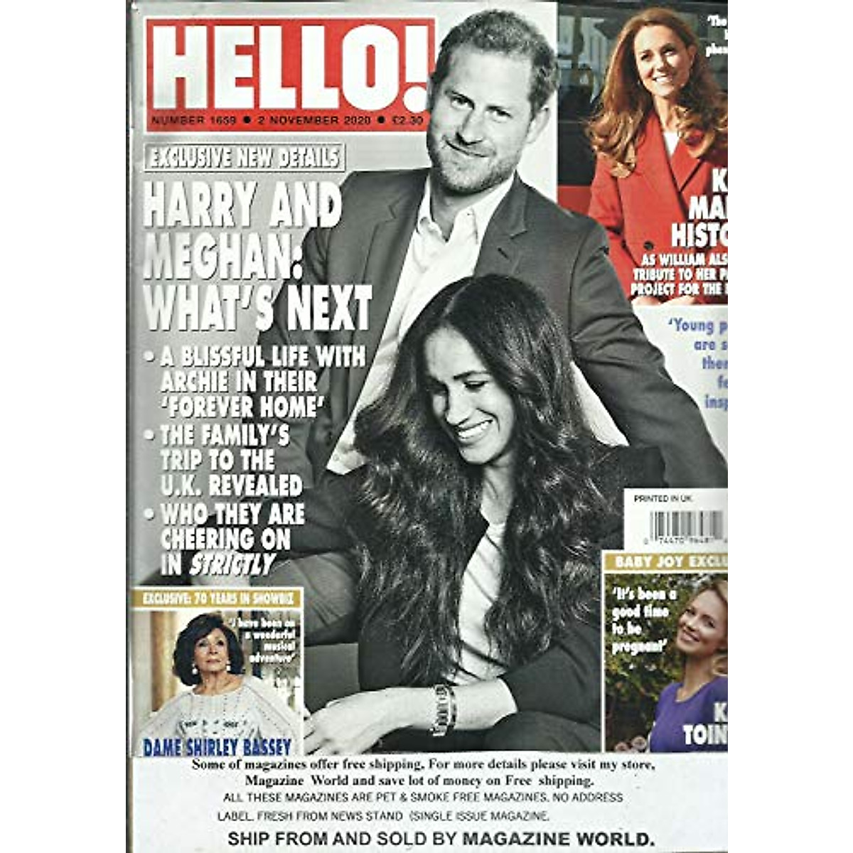 HELLO! MAGAZINE, HARYY AND MEGHAN NOV, 02nd 2020 PLEASE CHECK DESCRIPTION