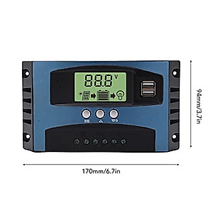 Solar Controller MPPT Charging 12V 24V Intelligent Identification LCD Display Solar Panel Regulator (30A (10A Discharge))