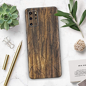 DesignSkinz Raw Wood Planks V4 Protective Vinyl Decal Wrap Skin Cover Compatible with The Samsung Galaxy S20 (Screen Trim & Back Glass Skin)