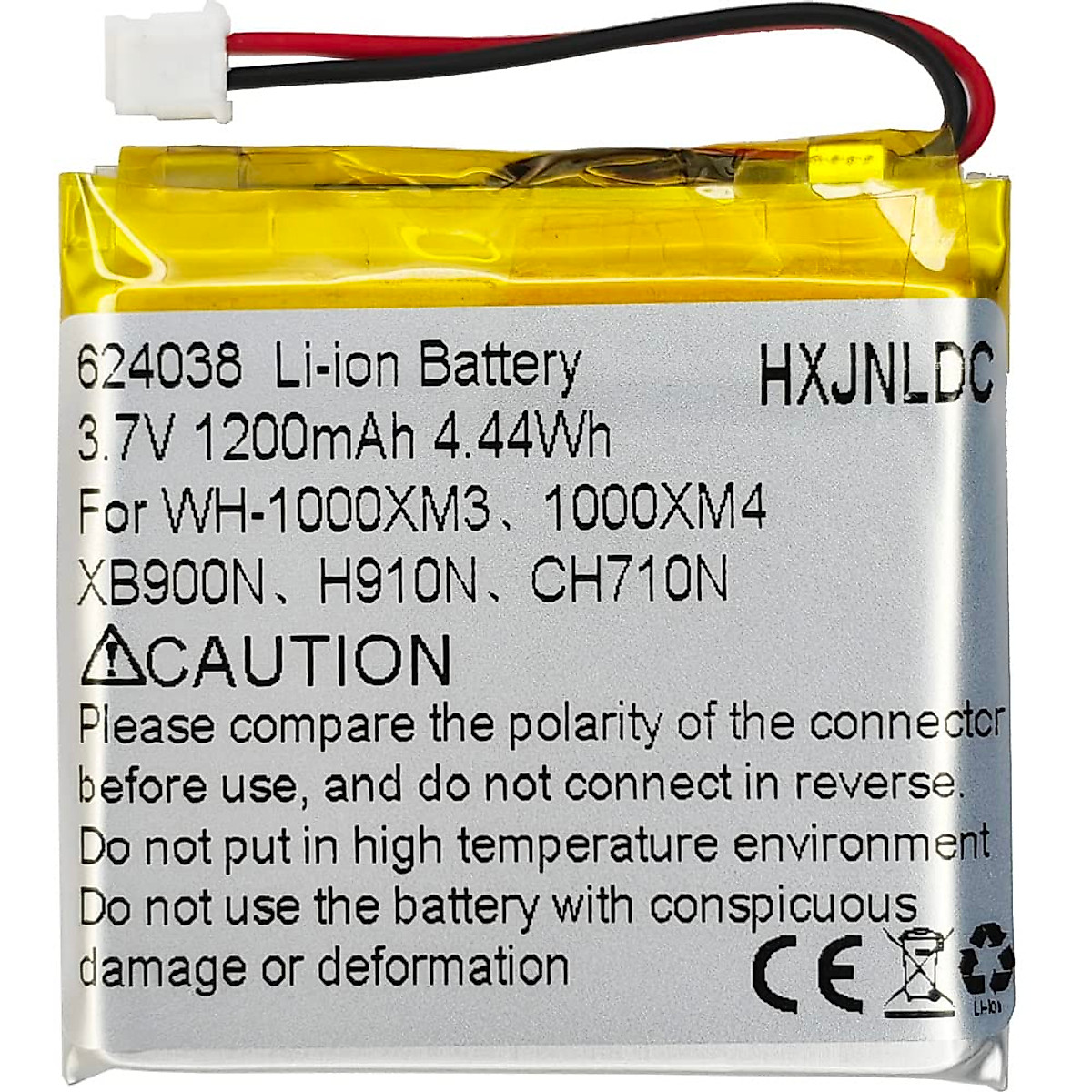 HXJNLDC 3.7V 1200mah Li-Polymer Battery Replacement for Sony WH-1000XM3、WH-1000XM4、WH-XB900N、WH-H910N、WH-CH710N Bluetooth Wireless Noise canceling Stereo Headset SM-03 SP 624038