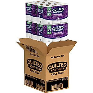 Quilted Northern Ultra Plush Toilet Paper, 48 Double Rolls, 48 = 96 Regular Rolls, 3 Ply Bath Tissue, 4 Pack of 12 Rolls