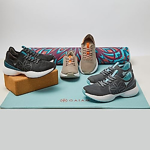 Gaiam Yoga Womens Walking Shoes with Lightweight Breathable Mesh - Casual Comfortable Athletic Tennis Walking Sneakers for Women with Memory Foam - Tan, 9.5 Medium