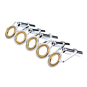 5X Fishing Rod Tip Guide Set Stainless Steel Replacement Rod Accessories Circle Tools for Rod, 7 Size Gold