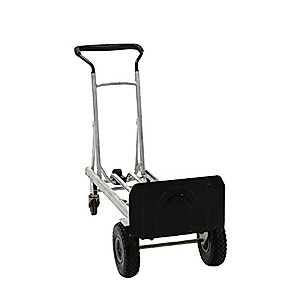 COSCO 12243ASB1E 3-in-1 Folding Series Hand Truck Platform Cart with Flat-Free Wheels, 800 lb/1000 lb Capacity, Aluminum/Black